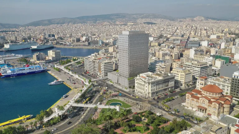 Σε Piraeus Tower μεταμορφώθηκε ο Πύργος του Πειραιά (video)